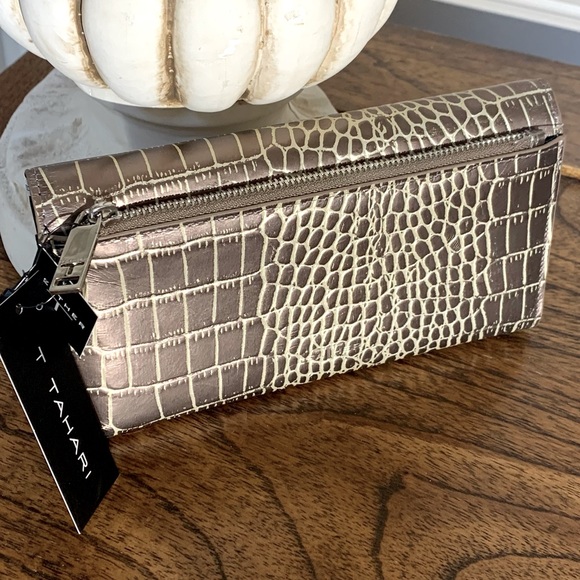 Tahari | Bags | Tahari Wallet Pearl Bronze Leather | Poshmark